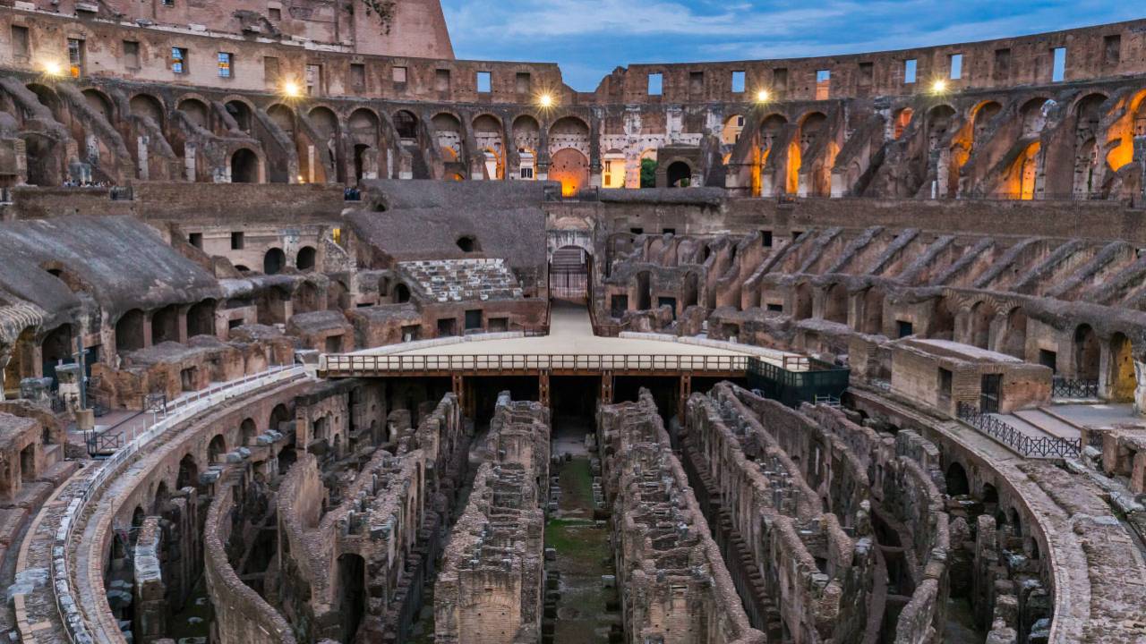 Ancient Roman Colosseum At Night